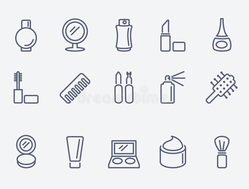 Iconos cosméticos ilustración del vector. Ilustración de maquillaje ...