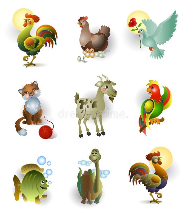 Iconos de animales ilustración del vector. Ilustración de grupo - 21716320