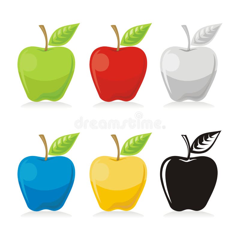 Iconos de Apple ilustración del vector. Ilustración de azul - 25132777
