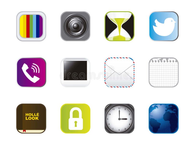 Iconos de apps ilustración del vector. Ilustración de vector - 27113684