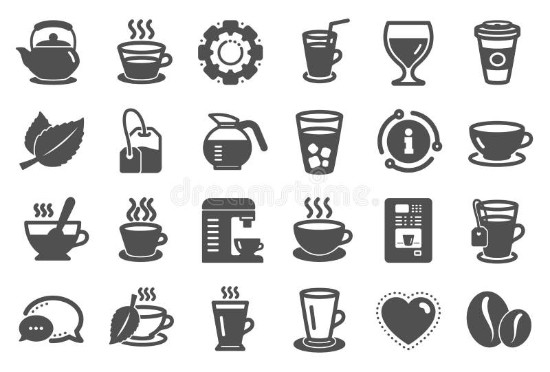 Iconos De CafÃ© Y TÃ©. Tetera, Cafetera. Vector Ilustración del Vector ...