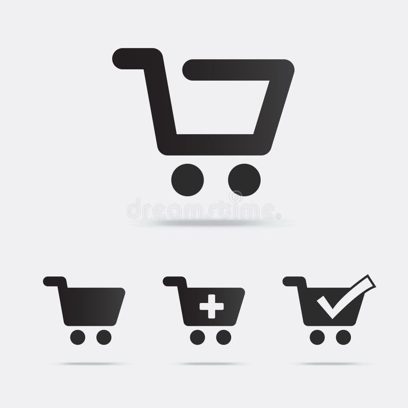Iconos De Carritos De Compras Ilustración del Vector - Ilustración de ...