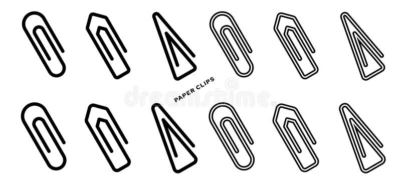 Iconos De Conjunto De Clips De Papel Ilustración del Vector ...
