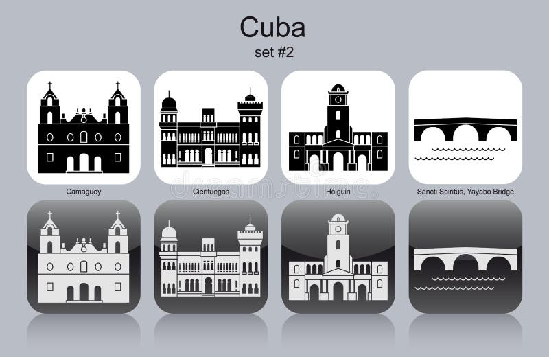 Iconos de Cuba ilustración del vector. Ilustración de iconos - 43391607