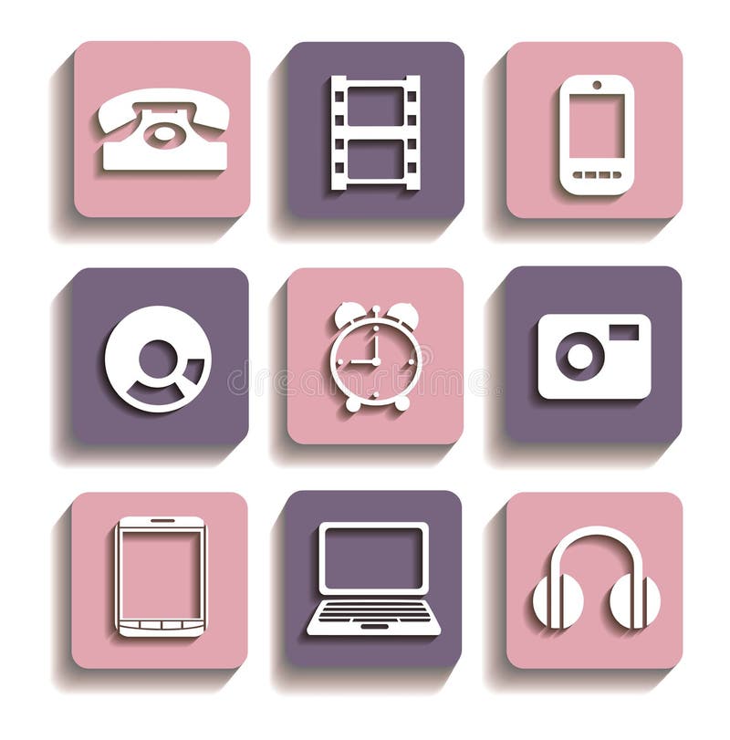 Iconos de diferente ilustración del vector. Ilustración de icono - 34884964