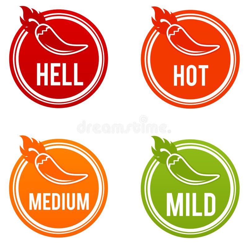 Iconos De Escala De Chilli Peppers Vector Eps10 Ilustración del Vector ...