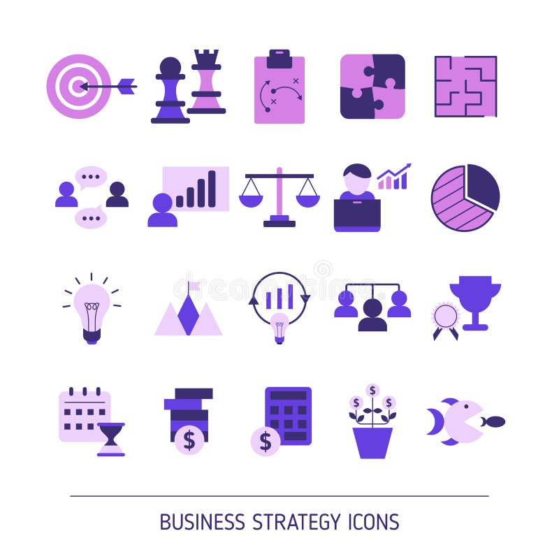 Iconos De Estrategia Empresarial Ilustración del Vector - Ilustración ...