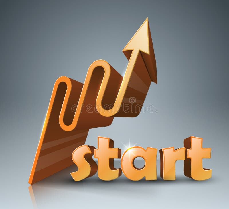 Iconos De Infographic Flechas, Icono Del Comienzo Ilustración del ...