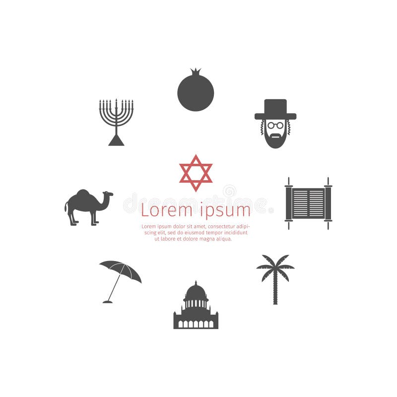 Iconos De Israel Fijados Ilustración Del Vector Stock de ilustración ...