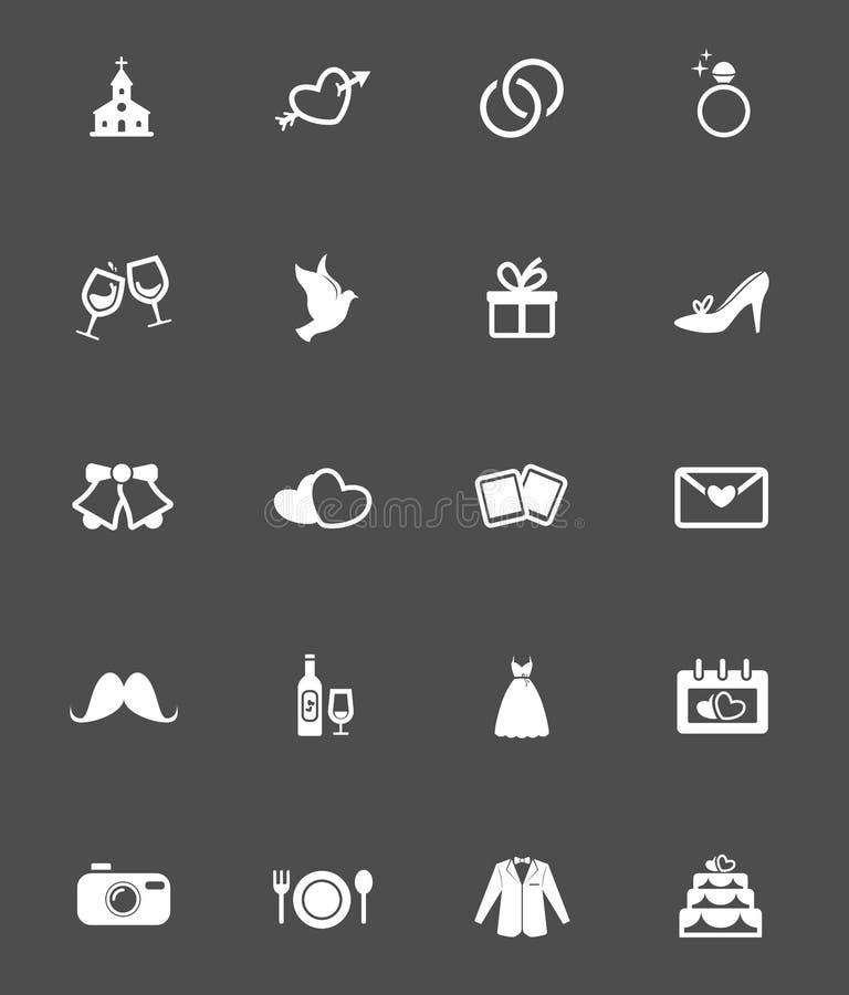 Iconos de la boda ilustración del vector. Ilustración de boda - 10183021