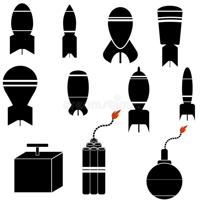 Iconos de la bomba ilustración del vector. Ilustración de potencia ...