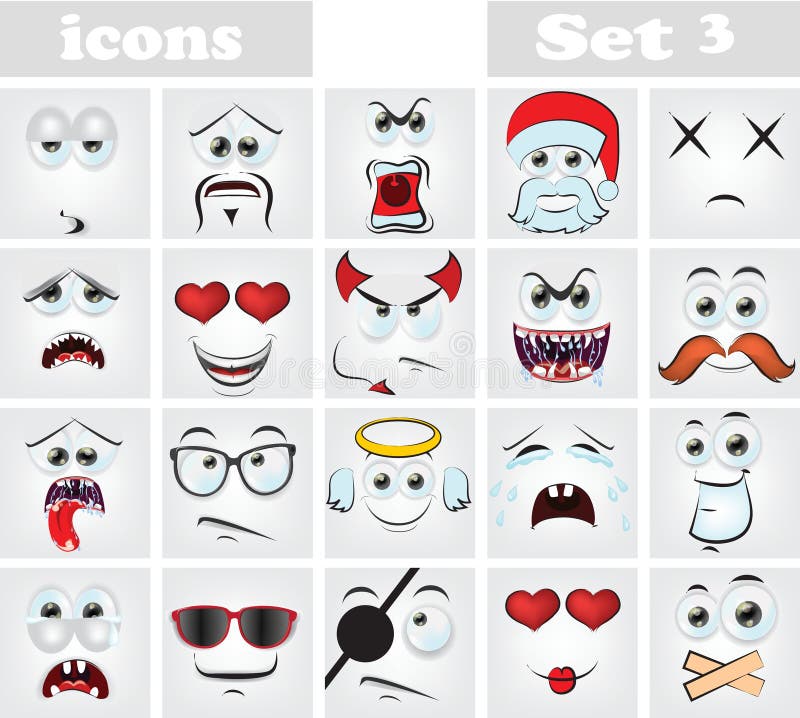 Iconos de la cara stock de ilustración. Ilustración de caricatura ...