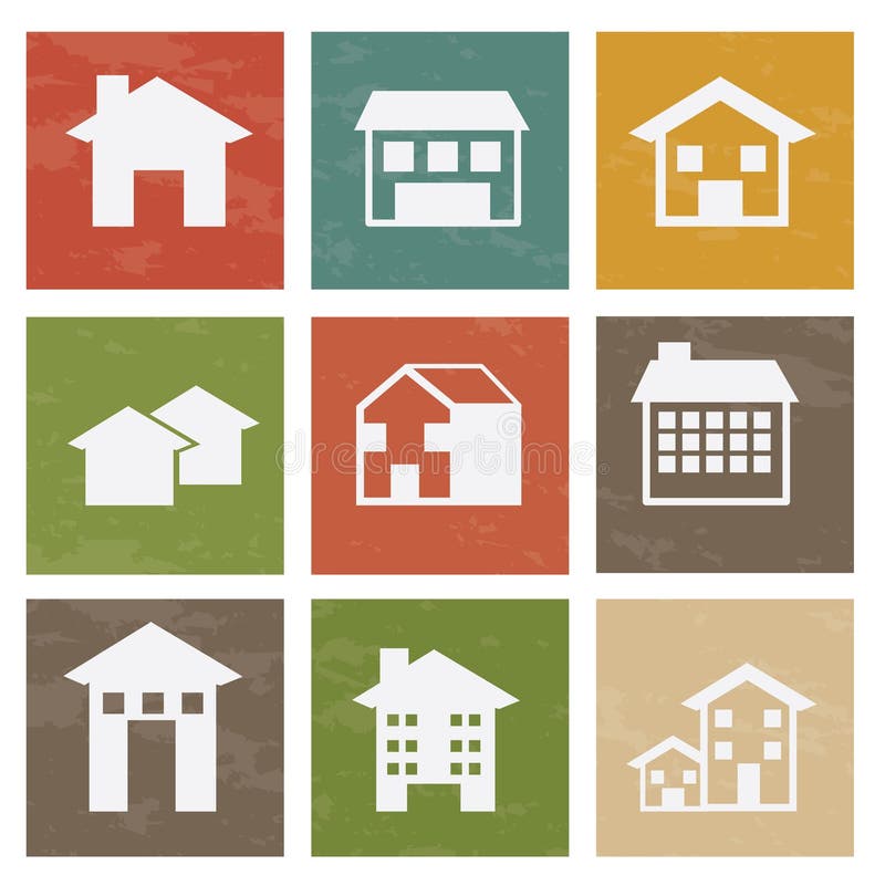Iconos de la casa ilustración del vector. Ilustración de urbano - 30589821