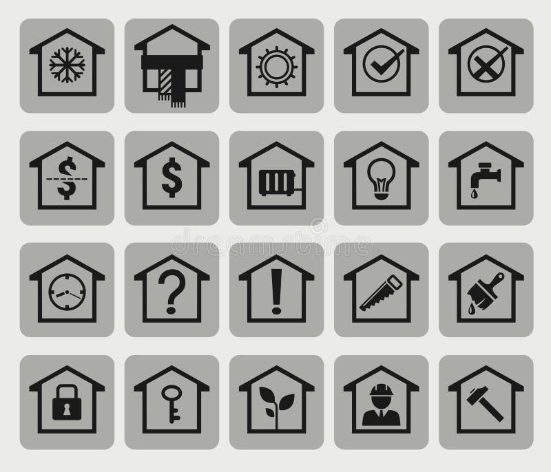 20 iconos de la casa ilustración del vector. Ilustración de icono ...