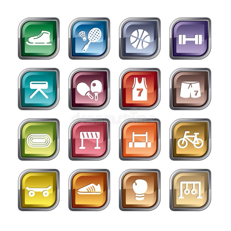 Iconos De La Competencia De Deporte Stock de ilustración - Ilustración ...