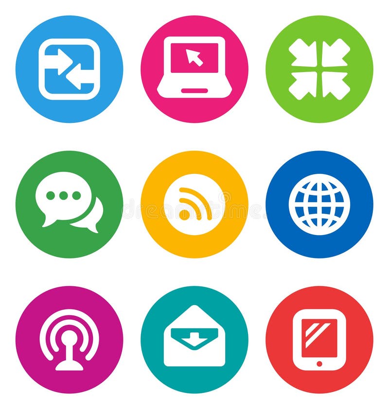 Iconos De La Comunicación Del Color Ilustración del Vector ...