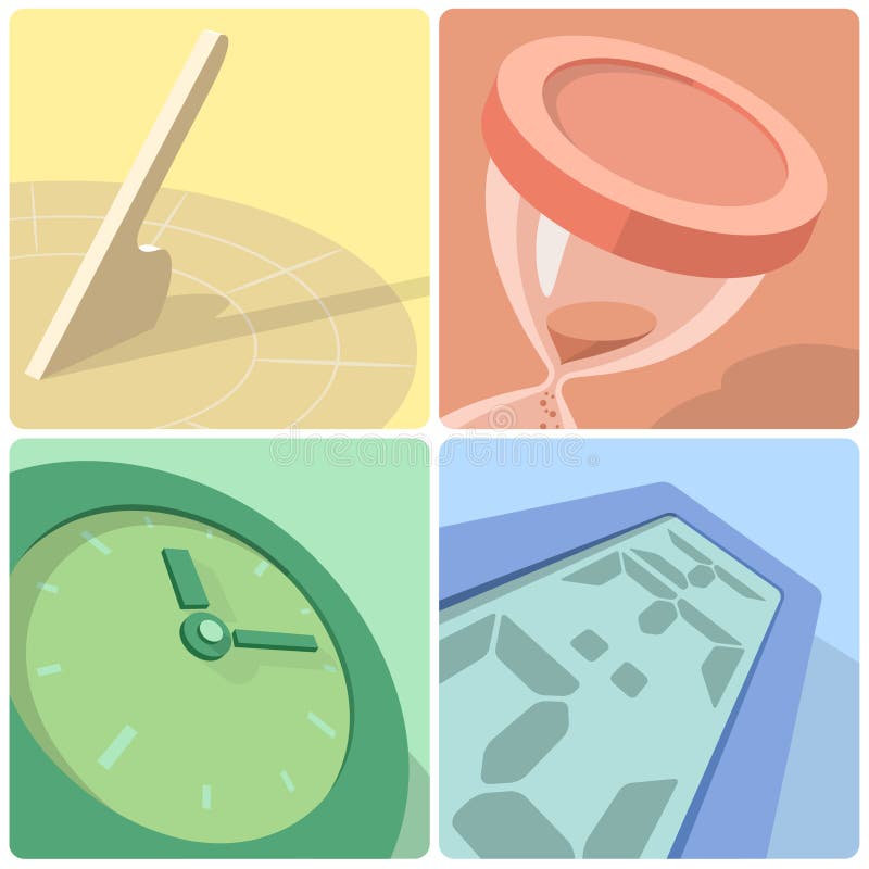 Iconos De La Evolución Del Tiempo Ilustración del Vector - Ilustración ...