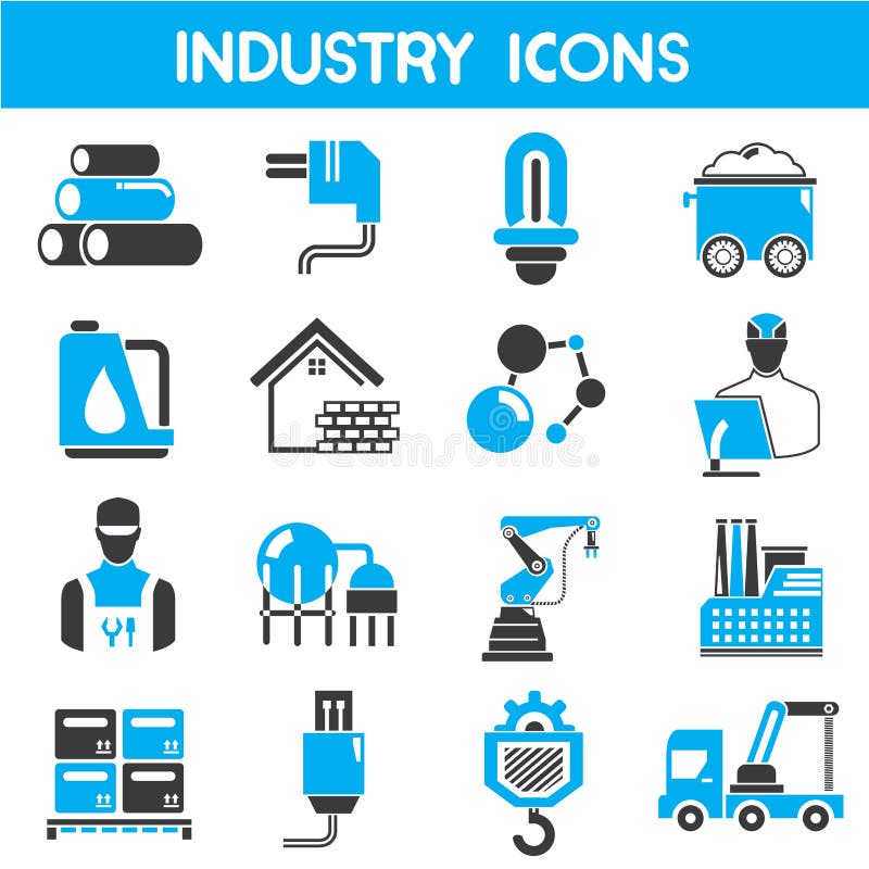 Iconos de la industria stock de ilustración. Ilustración de enganche ...