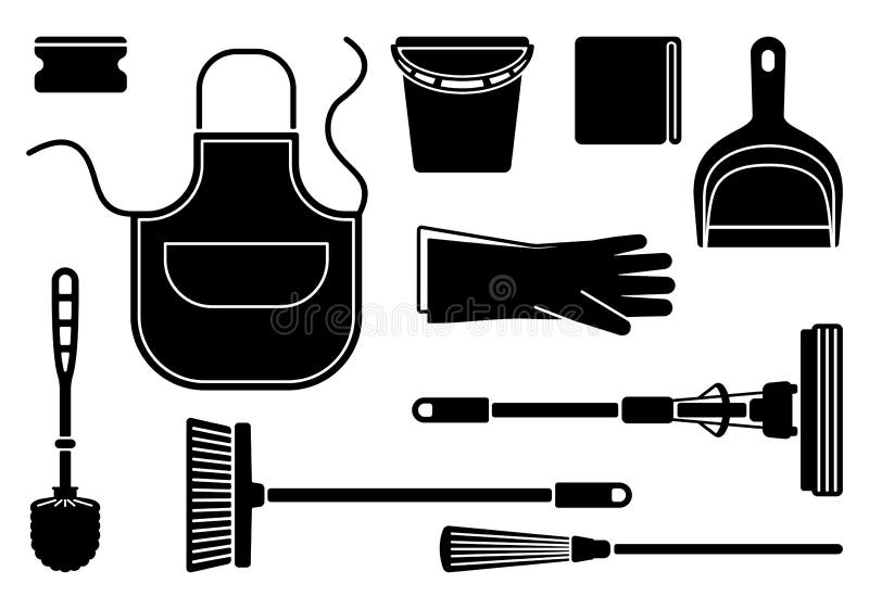 Escoba Y Recogedor De Polvo L?nea Icono Con El Movimiento Editable Con ...