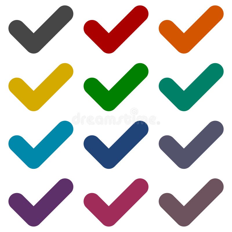 Iconos De La Marca De Cotejo Fijados Ilustración del Vector ...