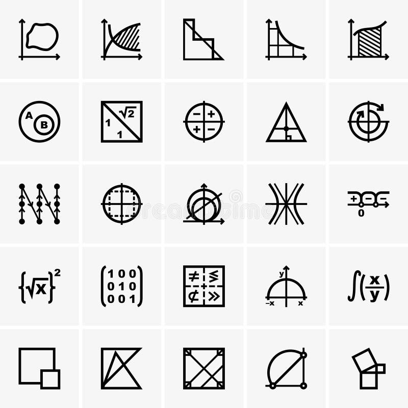 Iconos de la matemáticas ilustración del vector. Ilustración de ...