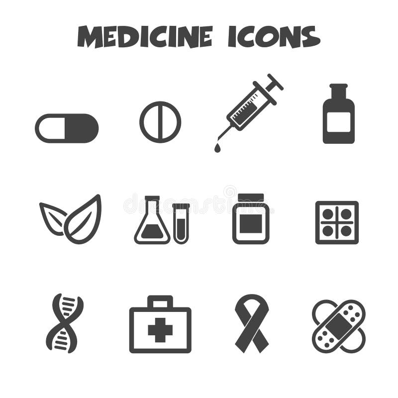 Iconos de la medicina ilustración del vector. Ilustración de tablilla ...