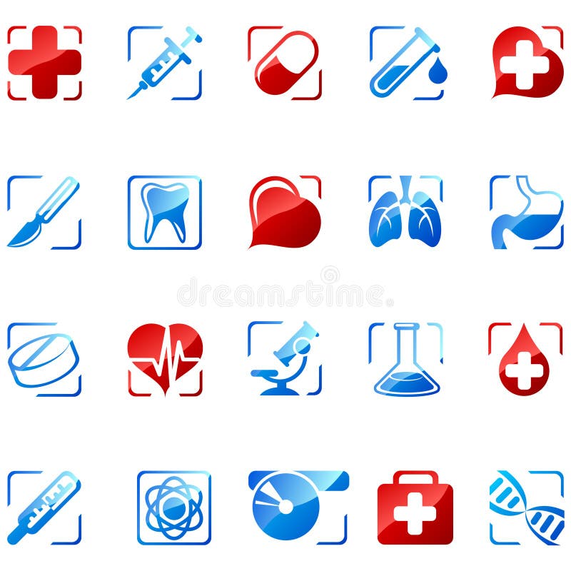 Iconos de la medicina ilustración del vector. Ilustración de gota - 9413040
