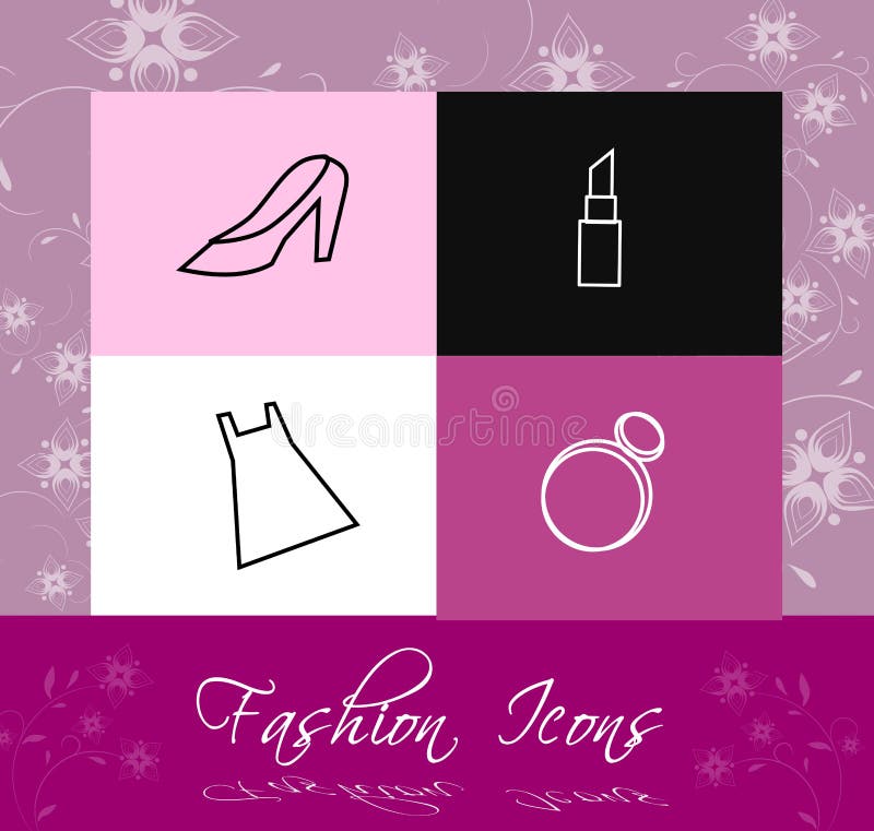 Iconos de la moda stock de ilustración. Ilustración de mujer - 43176662