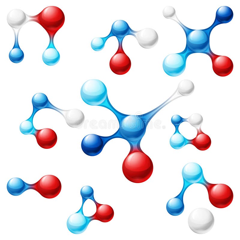 Conjunto De Moléculas Simples Ilustración del Vector - Ilustración de ...