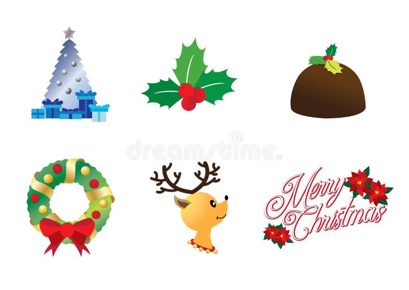Iconos De La Navidad En Vector Dimensionable Editable Completo Del ...