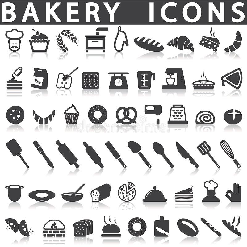 Iconos de la panadería ilustración del vector. Ilustración de muestra ...