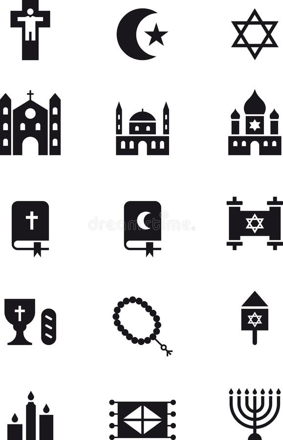 Iconos Católicos De La Religión Ilustración del Vector - Ilustración de ...
