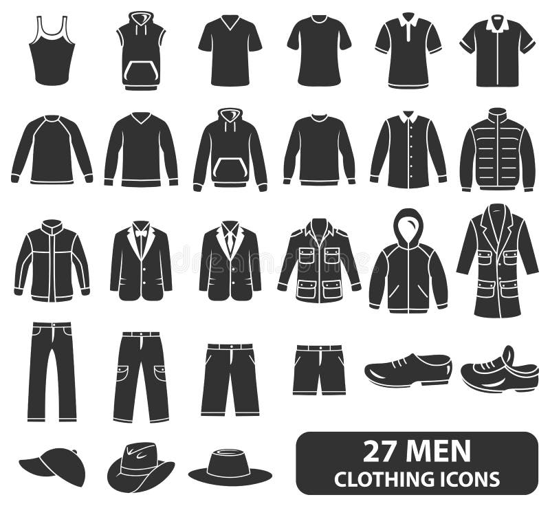 Iconos De La Ropa De Los Hombres Stock de ilustración - Ilustración de ...