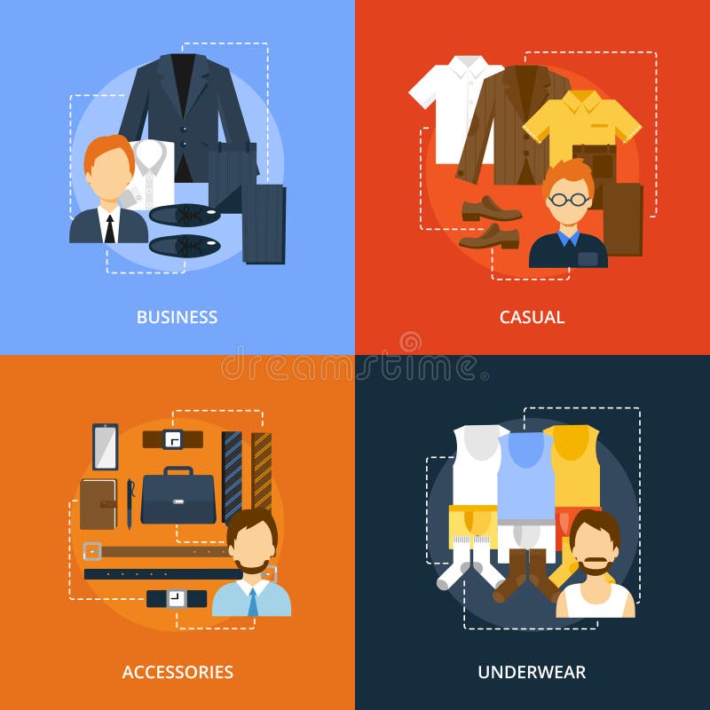 Coloree Los Iconos Planos De La Ropa De La Mujer Fijados Ilustración ...