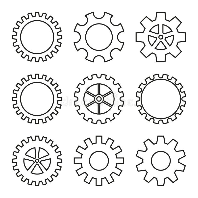 Iconos De La Rueda De Engranaje Ilustración Del Vector Ilustración De