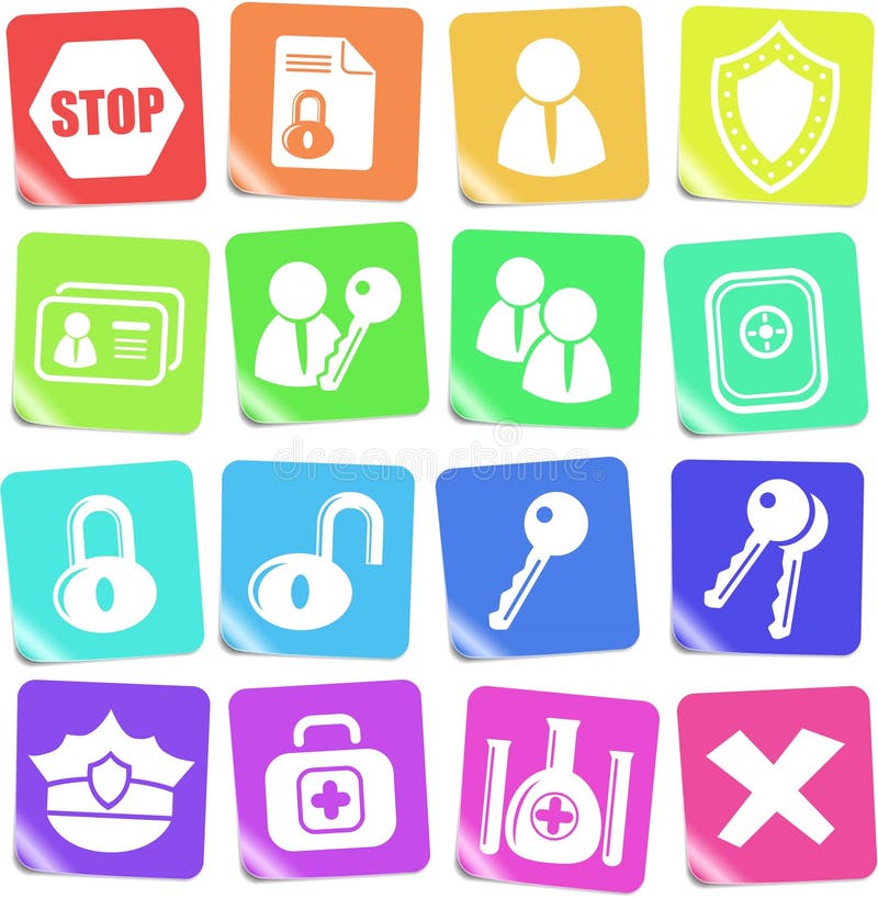 Iconos de la seguridad ilustración del vector. Ilustración de muestra ...