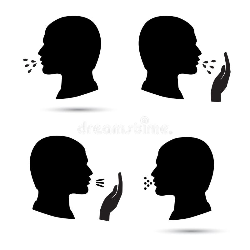 Iconos de la tos fijados ilustración del vector. Ilustración de ...