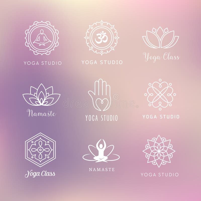 Iconos De La Yoga - Símbolos Ilustración del Vector - Ilustración de ...