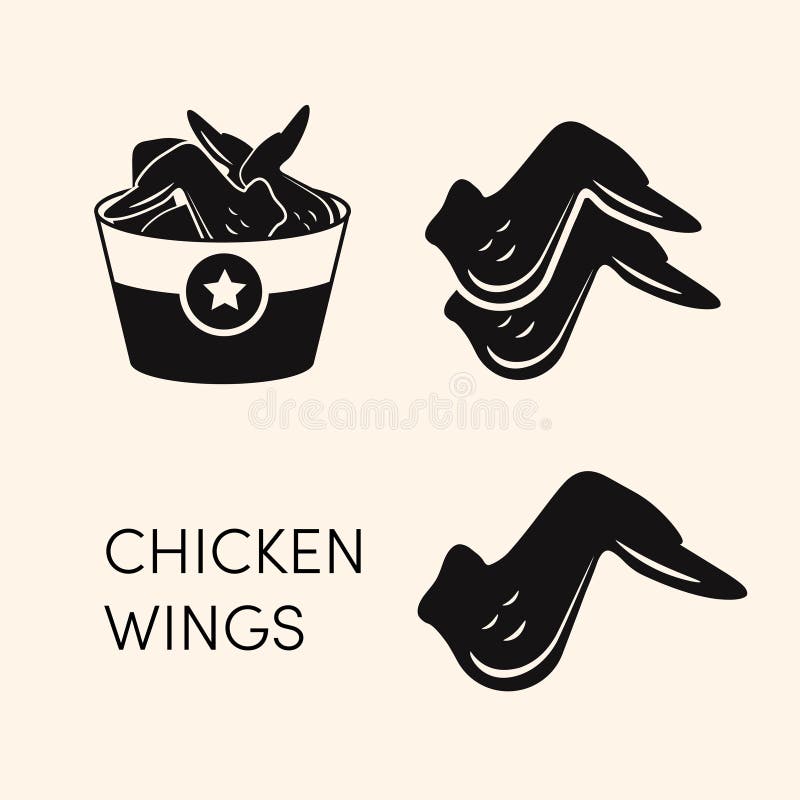 Iconos De Las Alas De Pollo Ilustración del Vector - Ilustración de ...