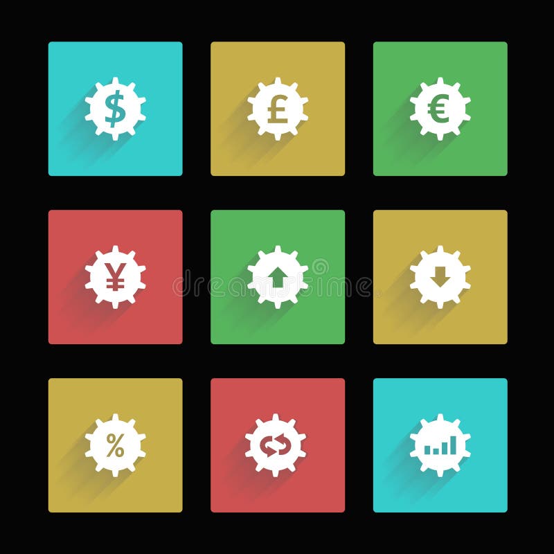Iconos de las divisas ilustración del vector. Ilustración de carta ...