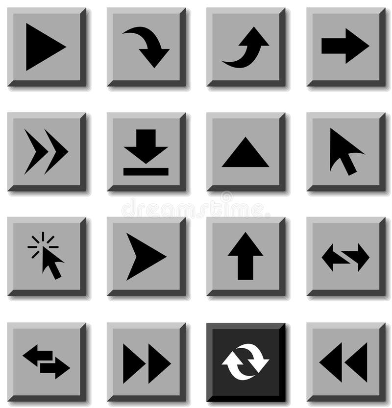 Iconos de las flechas. ilustración del vector. Ilustración de gris ...