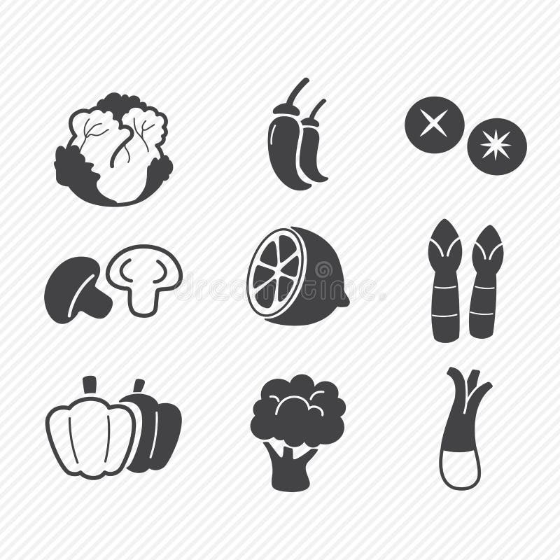 Iconos de las verduras ilustración del vector. Ilustración de muestra ...