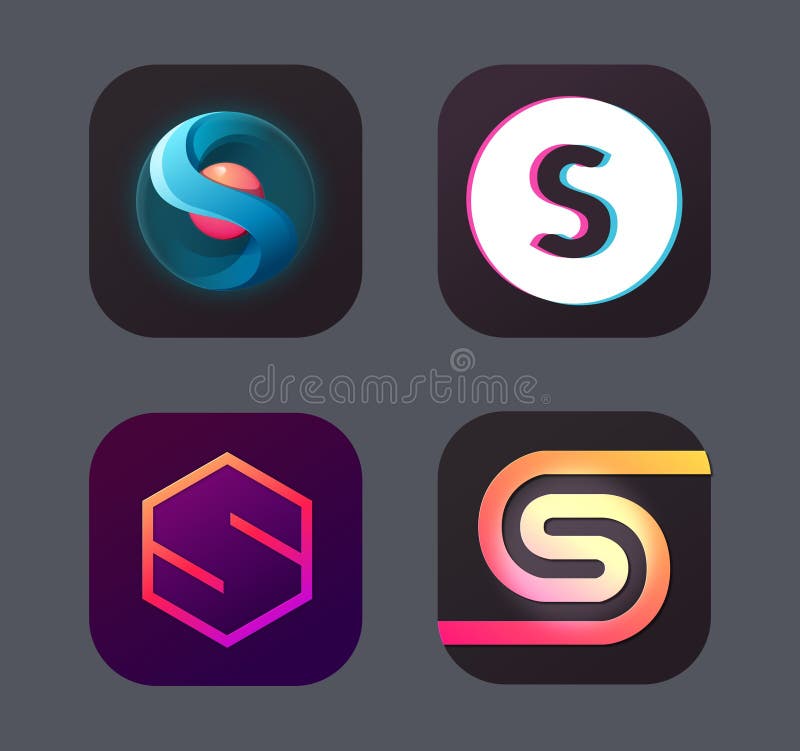 Iconos De Letra S Y Logotipo Ilustración del Vector - Ilustración de ...