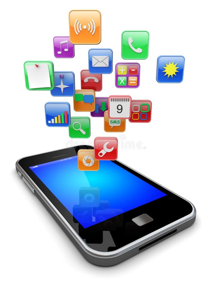 Iconos De Los Apps De Smartphone Stock de ilustración - Ilustración de ...