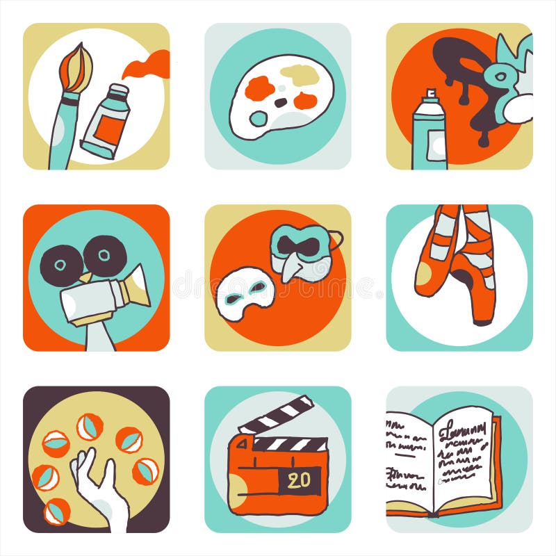 Iconos De La Cultura Y Del Arte (fije 12, Parte 2) Ilustración del ...