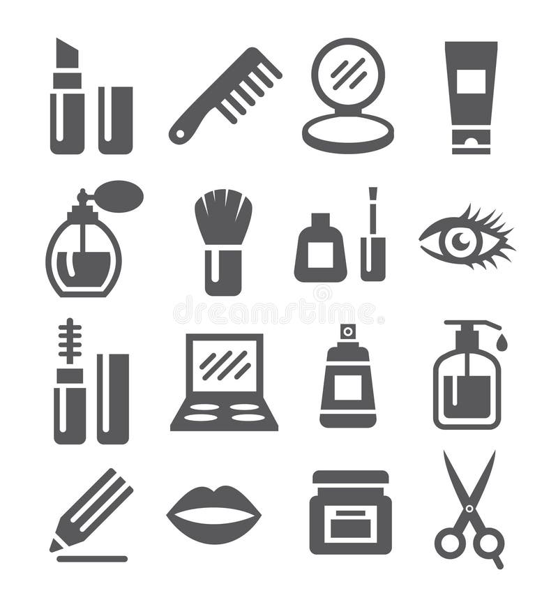 Iconos de los cosméticos ilustración del vector. Ilustración de iconos ...
