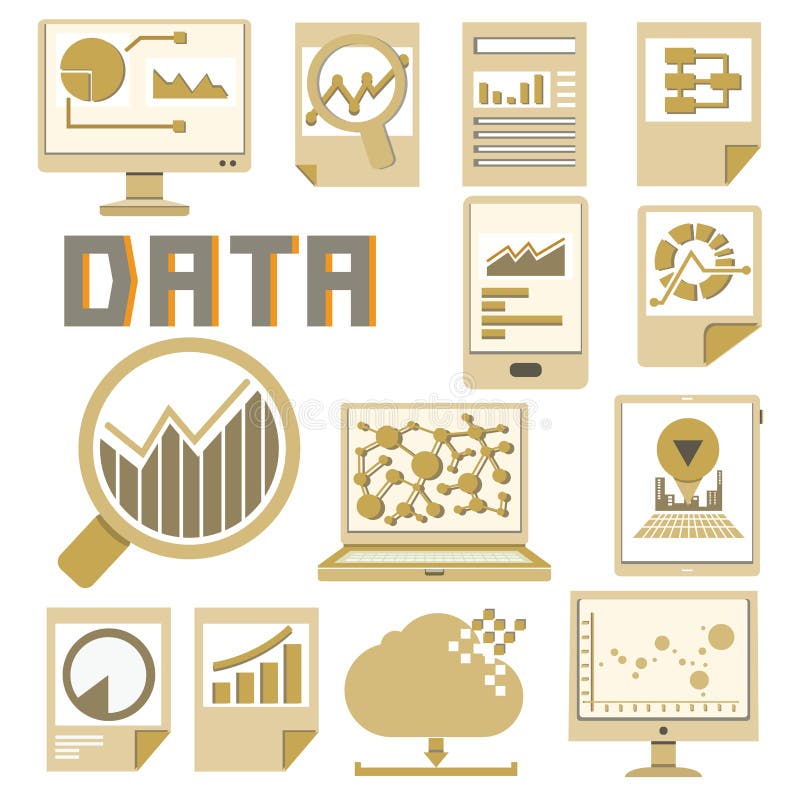Iconos Grandes De Los Datos Stock de ilustración - Ilustración de ...