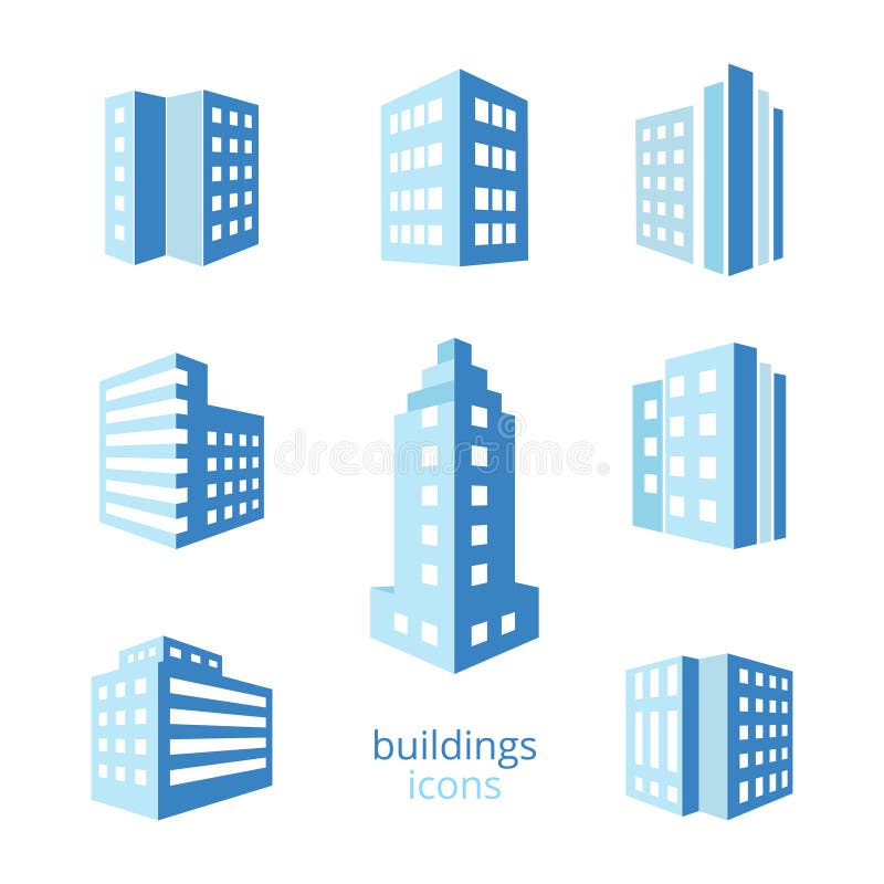 Iconos De Los Edificios Del Vector Ilustración del Vector - Ilustración de ciudad, estructura ...