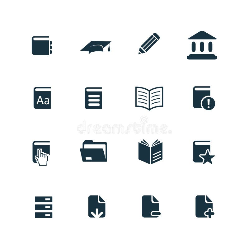 Iconos De Los Libros Fijados Ilustración del Vector - Ilustración de ...