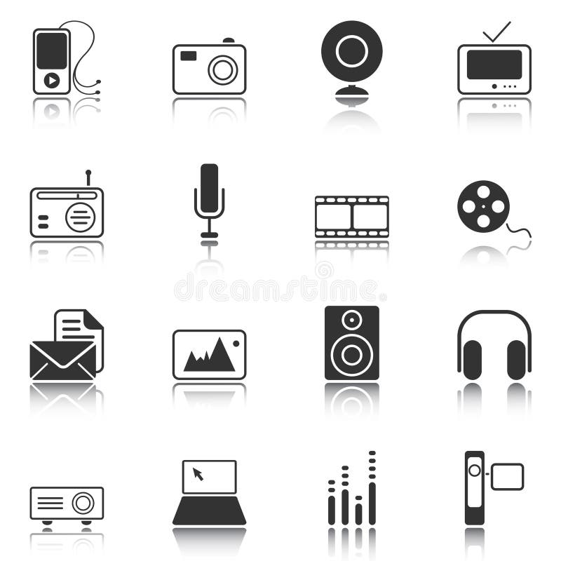 Iconos De Los Medios De Comunicación - Serie Blanca Ilustración del ... Iconos De Los Medios De Comunicación - Serie Blanca Ilustración del ...